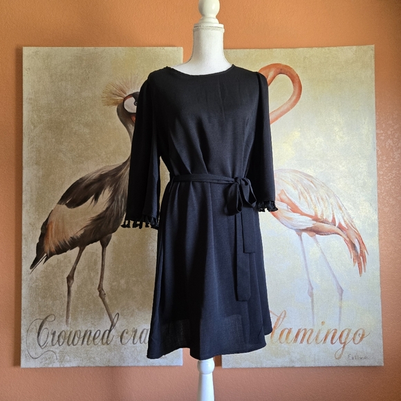 SHEIN | Dresses | 325 Shein Basic Lbd Dress Black Large Mid Sleeves ...